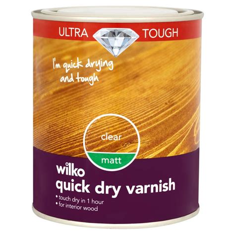 Wilko Ultra Tough Quick Dry Clear Matt Varnish 750 Ml Wilko