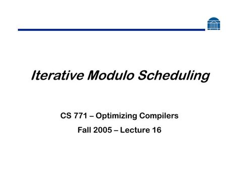 Ppt Iterative Modulo Scheduling Powerpoint Presentation Free Download Id5654352