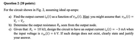 Solved Question Points For The Circuit Shown In Fig Chegg