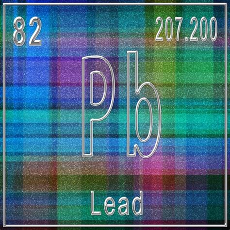 납 화학 원소 원자 번호와 원자량이 있는 기호 주기율표 원소 프리미엄 사진