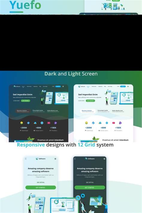 yuefo it saas app landing page template