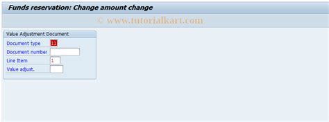 FMXPM SAP Tcode Funds Reservation Change Value Adj