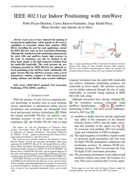 Ieee 802 11az Indoor Positioning With Mmwave Pdf Ieee 802 11 Electronics