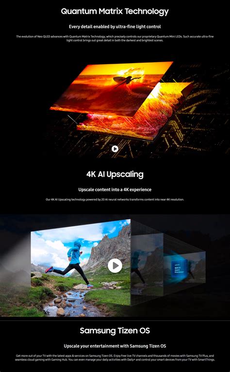 Samsung QN85D Neo QLED 4K Smart TV 2024 NQ4 AI Gen2 Processor Quantum Matrix Technology
