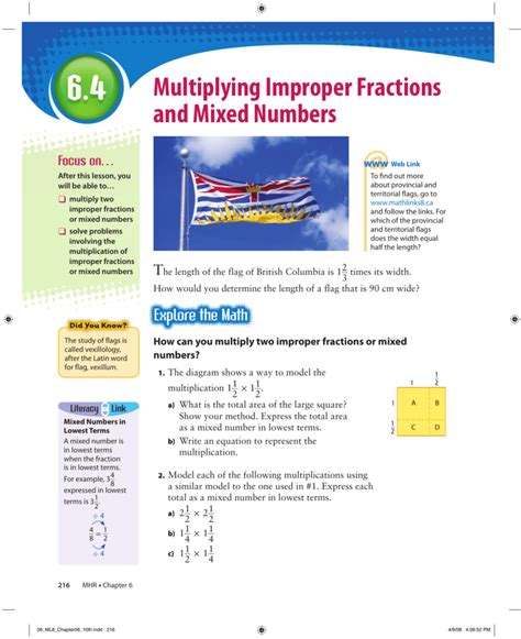 Multiplying Improper Fractions And Mixed Numbers