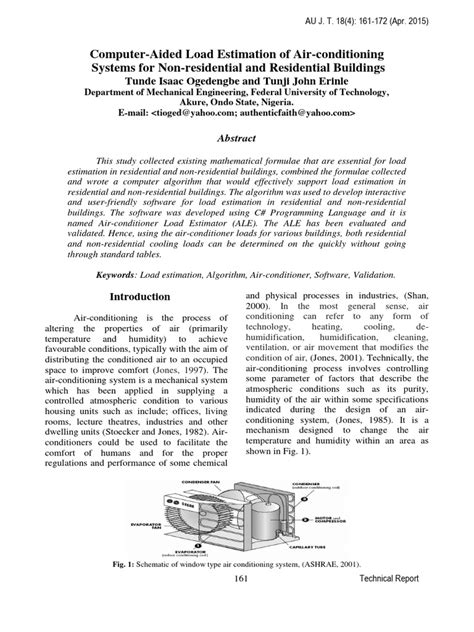 Computer Aided Load Estimation Algorithm Pdf Air Conditioning Window