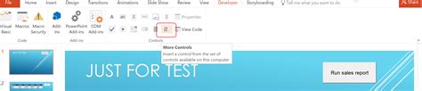 vba insert activex control into powerpoint slide stack overflow