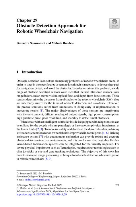 Pdf Obstacle Detection Approach For Robotic Wheelchair Navigation