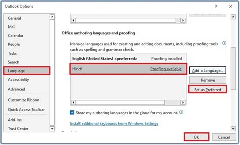 How To Change The Default Language In Outlook