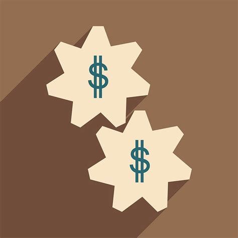 그림자 아이콘 기어와 달러 벡터 평면 Ai Eps Uidownload