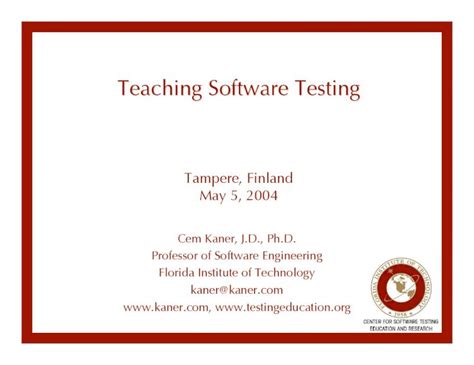 Pdf Teaching Software Testing Dokumentips