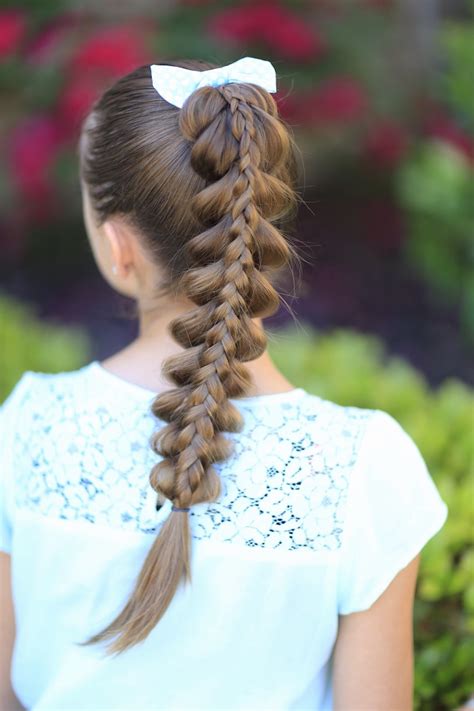 Stacked Pull Through Braid Cute Girls Hairstyles