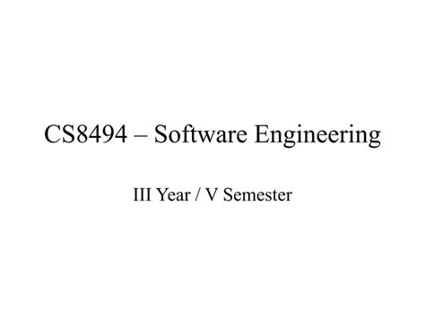 Cs8494 Software Engineering Unit 3 Pptx