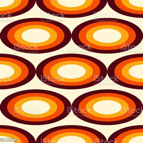 추상 중반 세기 모던 스타일 원활 한 패턴 과 타원 벡터 벽지 복고풍 디자인 1960 1969 년에 대한 스톡 벡터 아트 및 기타 이미지 1960 1969 년 1970