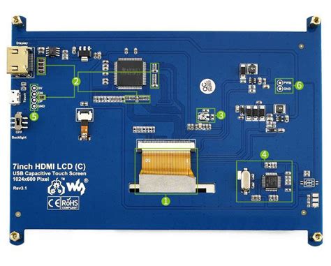 Capacitive Touch Screen 7 Inch IPS Display 1024x600 For Various Systems 7inch HDMI LCD C