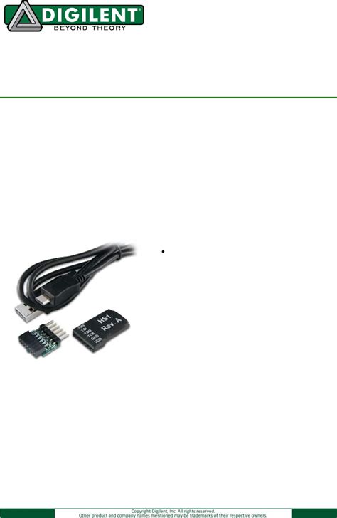 JTAG HS1 Reference Manual Datasheet By Digilent Inc Digi Key Electronics