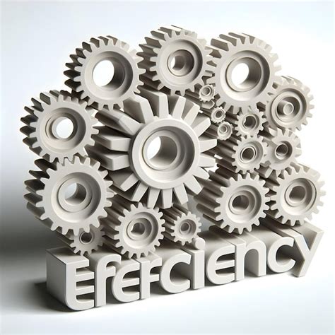 Efficiency Concept 3d Vector Of Interlocking Gears Symbolizing Operational Management Clean