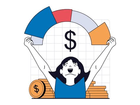 캐릭터 상황이 있는 디지털 비즈니스 개념 사업가는 회사 소득의 통계를 분석하고 웹용 플랫 디자인의 사람 장면이 있는 수익 진행 벡터 그림을 증가시킵니다 프리미엄 벡터