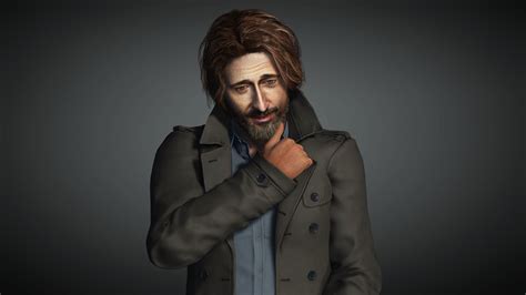 Artstation Adrien Brody Rigged 3d Model 2500 Free Animations Tutorial Game Assets