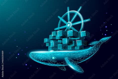 Whale And Container Computer Docker Developer App Concept Business Digital Open Source Program