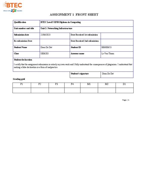 Networking Assignment1 Fontsheet 1 Pdf Computer Network Network
