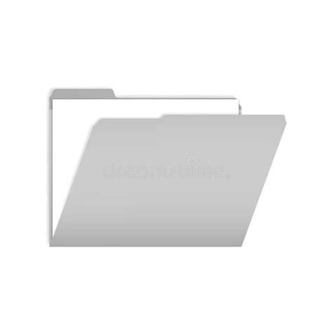 Open File Folder With Tab And Metal Fastener Keeping Paper Sheets Inside Stock Vector