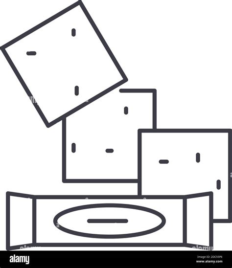 Sugar Cube Icon Linear Isolated Illustration Thin Line Vector Web Design Sign Outline