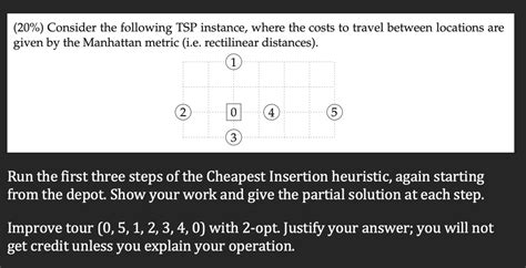 Solved 20 ﻿consider The Following Tsp Instance Where The