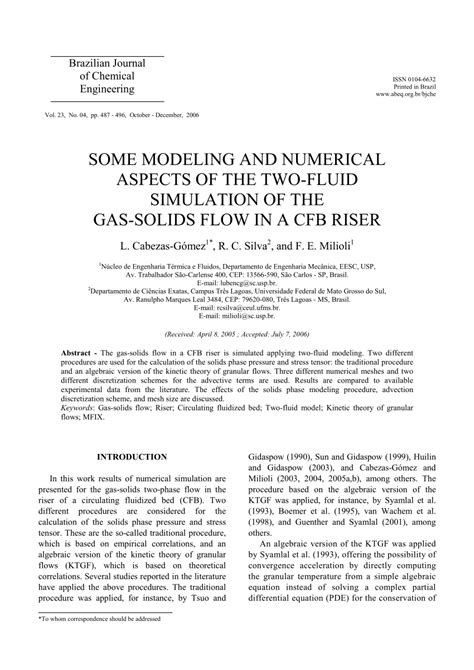 pdf some modeling and numerical aspects of the two fluid simulation