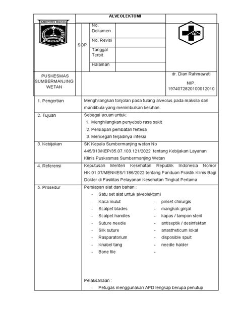 Sop Alveolektomi Pdf