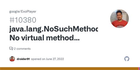 Java Lang Nosuchmethoderror No Virtual Method Setparameters Issue Google Exoplayer