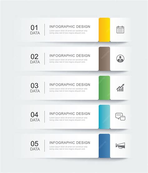 Premium Vector 5 Data Infographics Tab Paper Index Template Vector Illustration Business