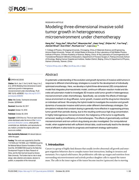 Pdf Modeling Three Dimensional Invasive Solid Tumor Growth In