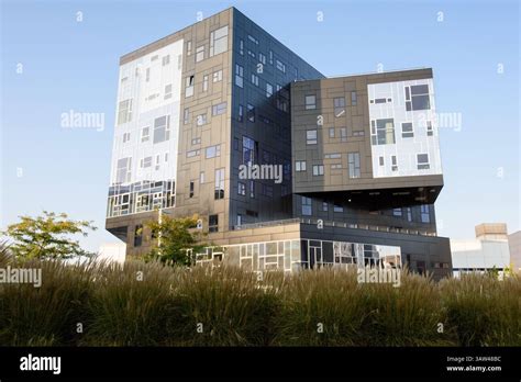 Modern Modular Architecture Building With Offset Volumes And Glass Modern Modular Architecture Building With Offset Volumes And Glass