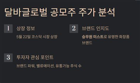 달바글로벌 공모주 주가 분석 상장일 주가 흐름과 투자 포인트