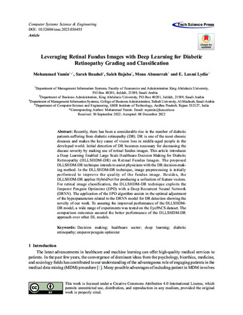 Pdf Leveraging Retinal Fundus Images With Deep Learning For Diabetic Retinopathy Grading And
