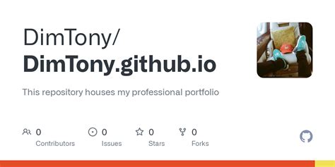Github Dimtony This Repository Houses My Professional Portfolio