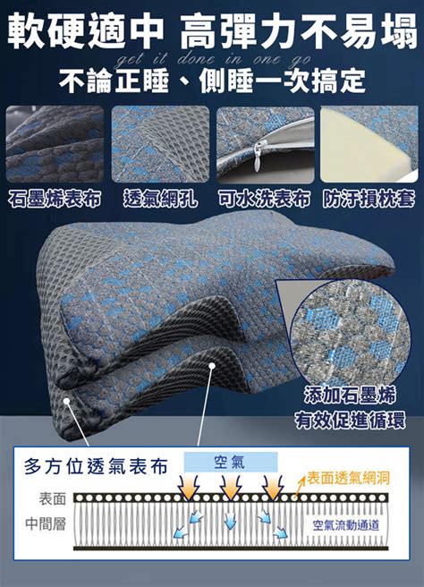 臺灣現貨（隔日出貨）【hilton 希爾頓】石墨烯超導回彈記憶枕 釋壓枕 記憶枕 慢回彈枕 蝦皮購物