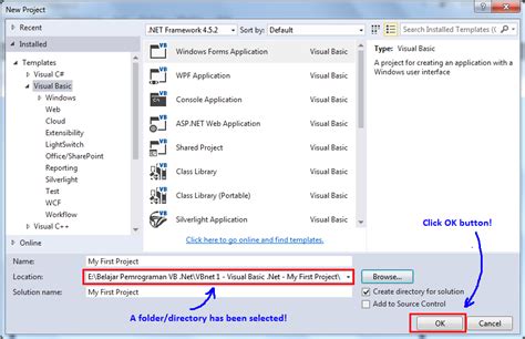 My First Windows Application Project Using Visual Basic Net Robotics