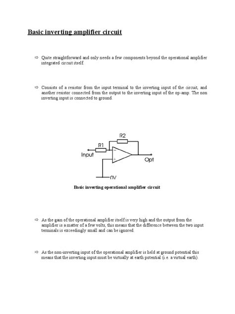 Basic Inverting Amplifier Circuit Pdf Operational Amplifier Amplifier Basic Inverting Amplifier Circuit Pdf Operational Amplifier Amplifier