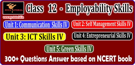 Class XII Employability Skills Notes Unit Communication Skills MyCSTutorial The Path To