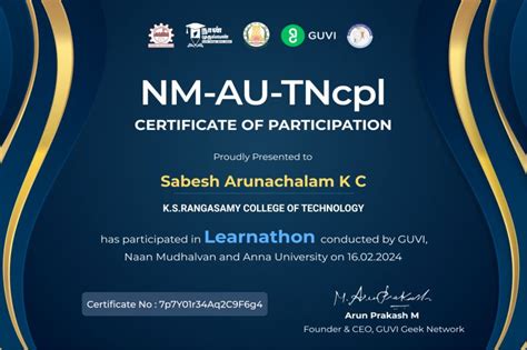 Sabesh Arunachalam K C On Linkedin Learnatoncertified