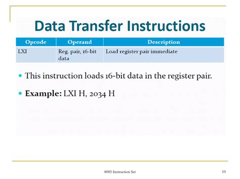 data transfer instruction set of 8085 micro processor ppt computing