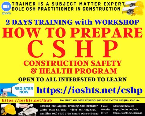 Cshp Construction Safety And Health Program Training On Cshp Prepare