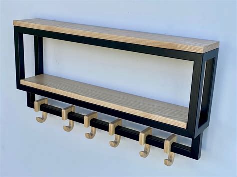 Вішалка настінна для одягу з полицею Mda на 8 гачків 80x28 5х10 Ml 15 4 купити онлайн на Rozetka