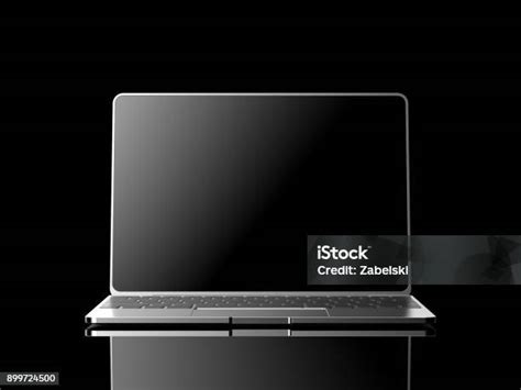 검은 화면이 검정색 배경 3d 그림 렌더링에 고립 된 노트북 0명에 대한 스톡 사진 및 기타 이미지 0명 금속 노트북 Istock