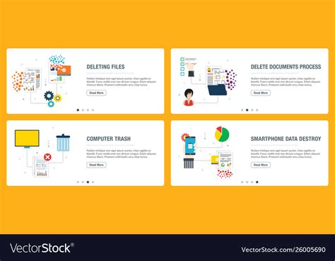 deleting data files and documents royalty free vector image