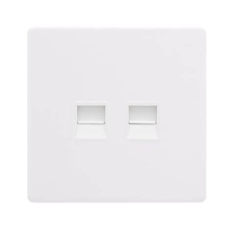 Click Definity Complete Polar White 2 Gang Secondary Telephone Socket With Polar White Insert UKES