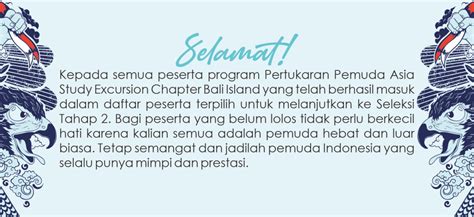 Pengumuman Seleksi Tahap 1 Ppa Se Bali Pertukaran Pemuda Asia