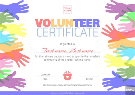 31 Free Printable Volunteer Certificate Templates